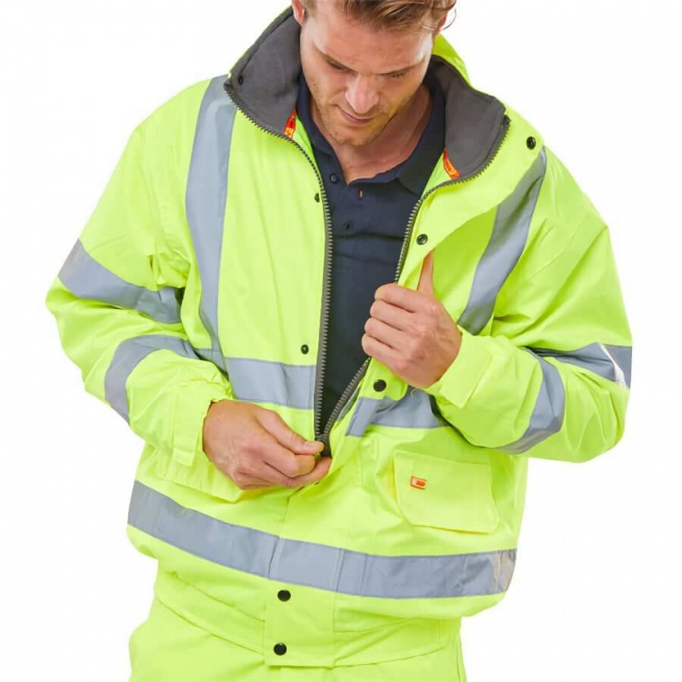 Beeswift CBJFLSY High Visibility Fleece Lined Bomber Jacket Yellow
